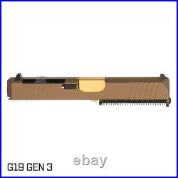 Complete Slide for Glock 19 Gen 3 Stiffler Mfg Burnt Bronze Cerakote ...